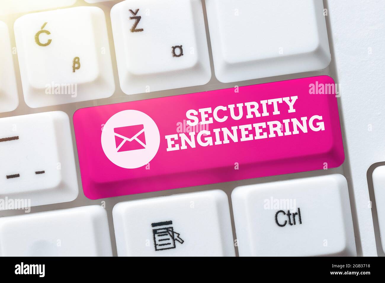 Sign Displaying Security Engineering Internet Concept Focus On The