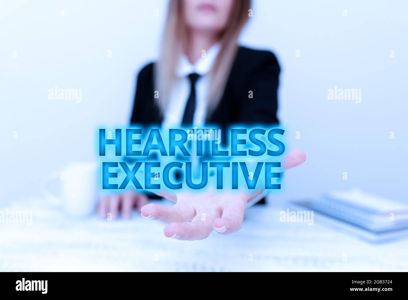 Text caption presenting Heartless Executive. Business approach workmate ...