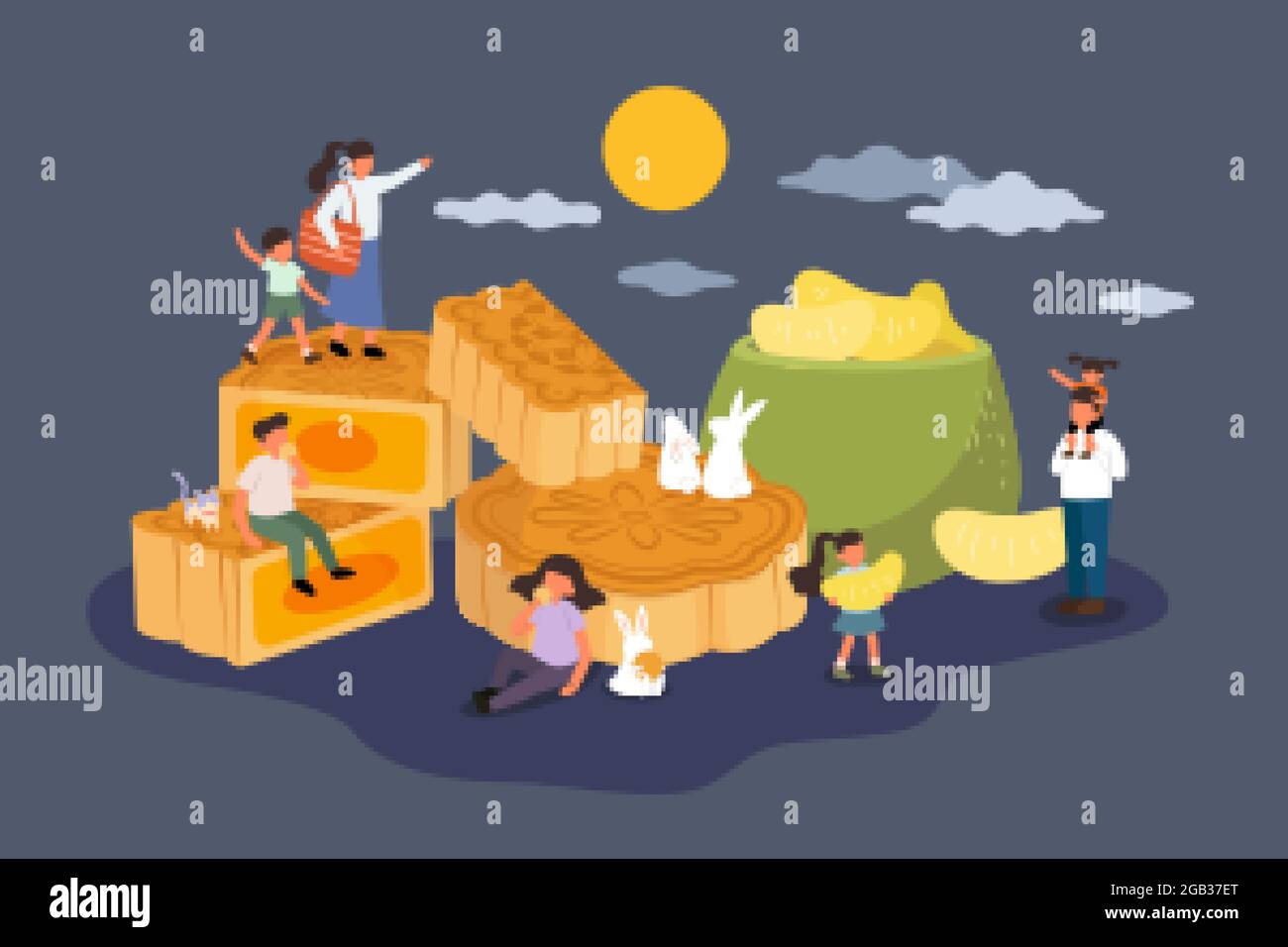 Food festival people gathering Stock Vector Images - Alamy