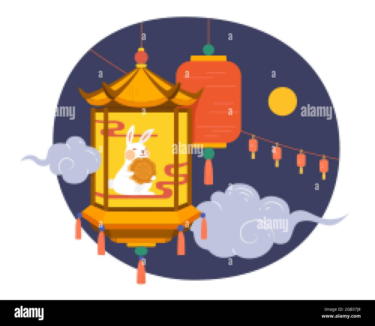 Jade rabbit illustration Cut Out Stock Images & Pictures - Alamy
