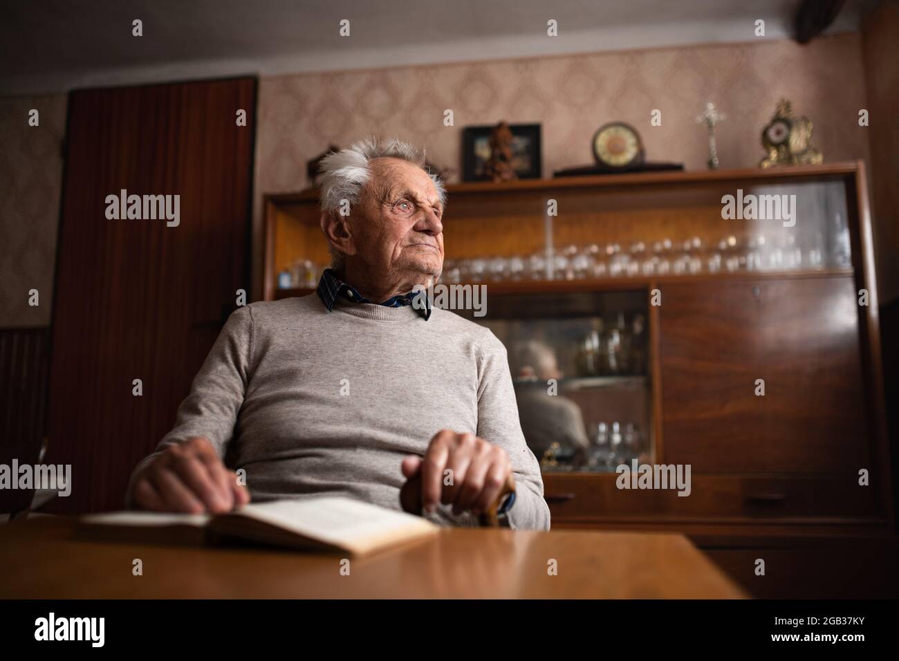 Elderly man relaxing at home hi-res stock photography and images - Alamy