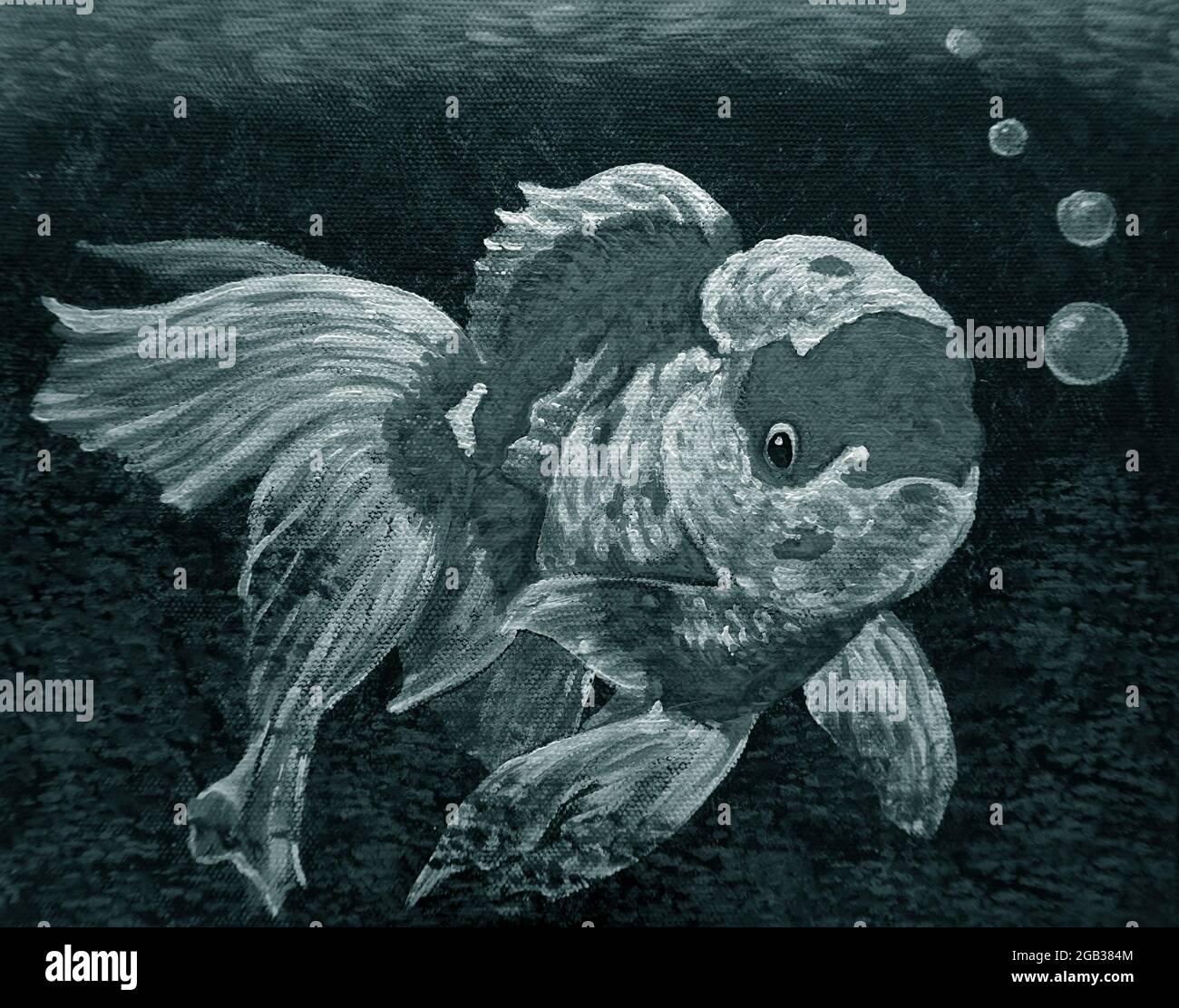 Black Goldfish Painting