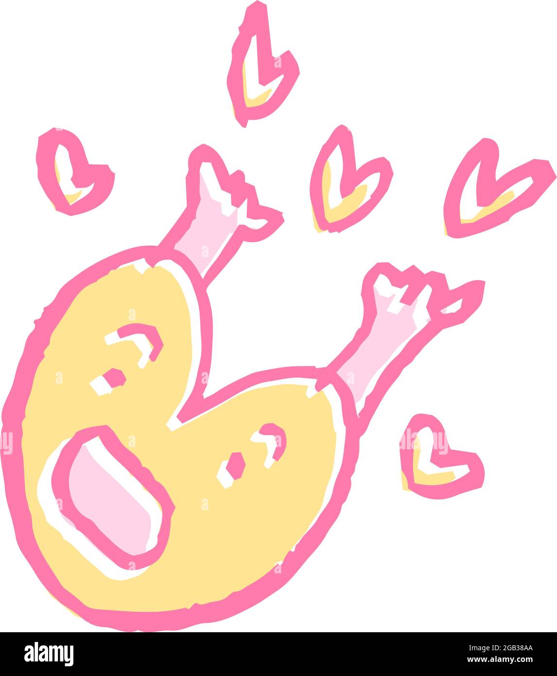 This is a illustration of Cute cheerful heart human graffiti drawn by a ...