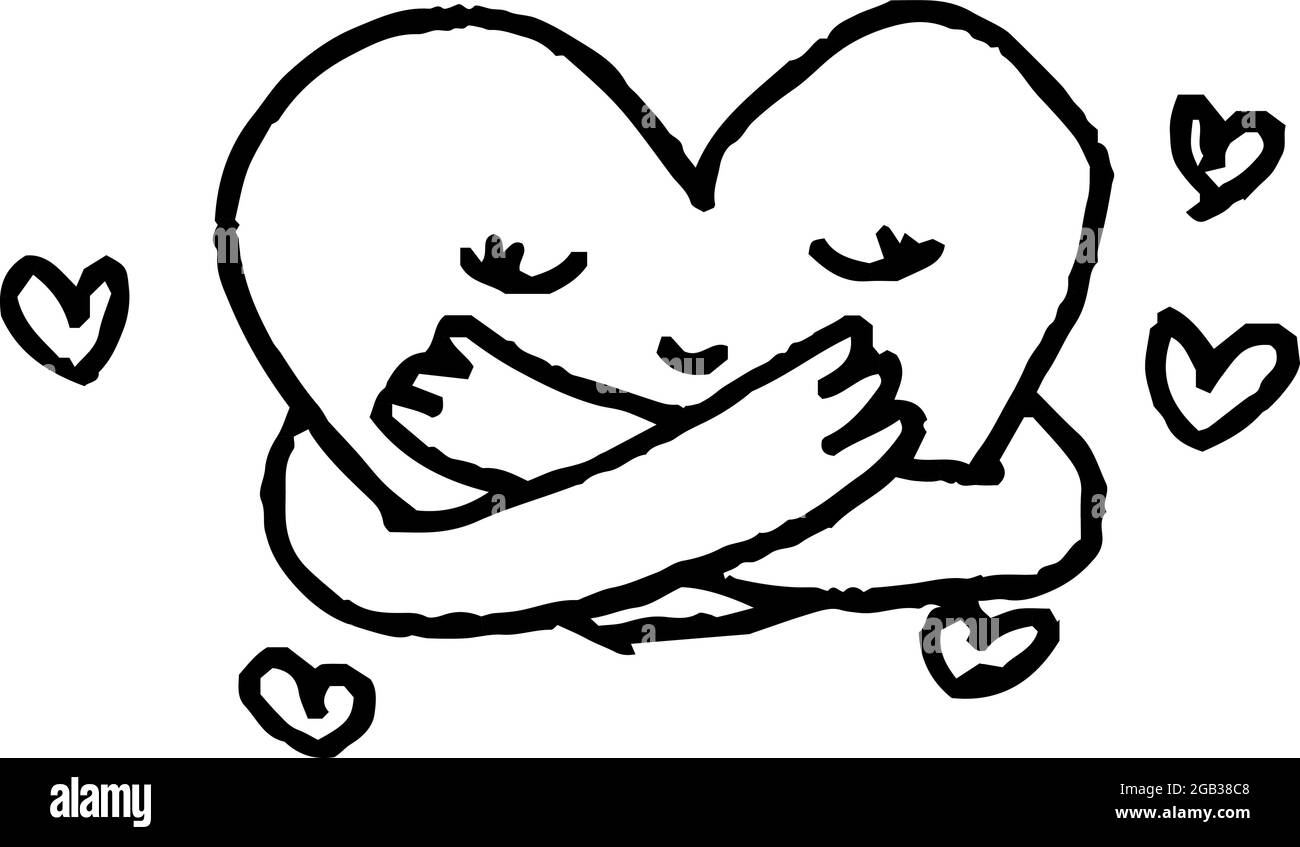 This is a illustration of Cute cheerful heart human graffiti drawn by a ...
