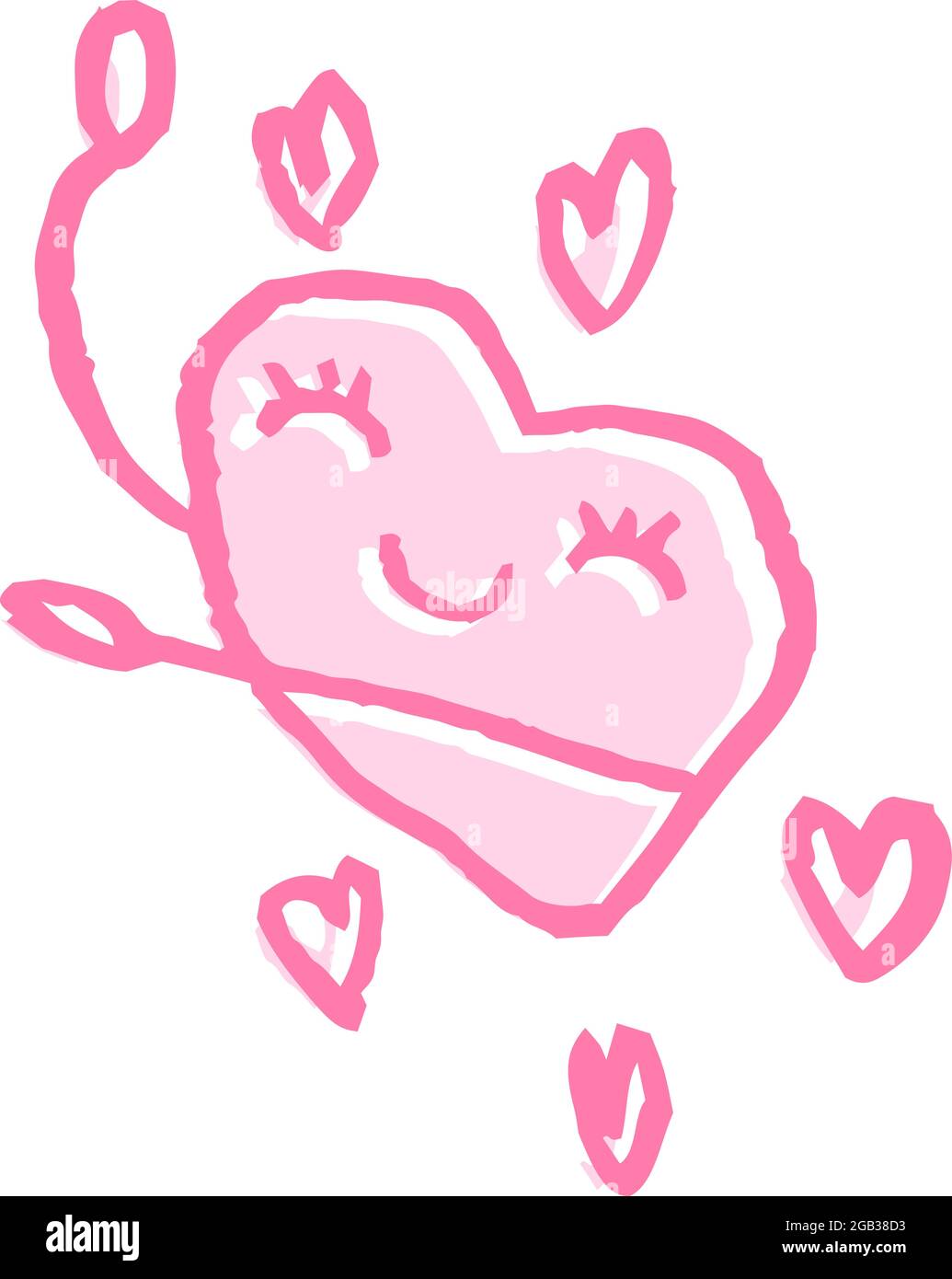 This is a illustration of Cute cheerful heart human graffiti drawn by a ...