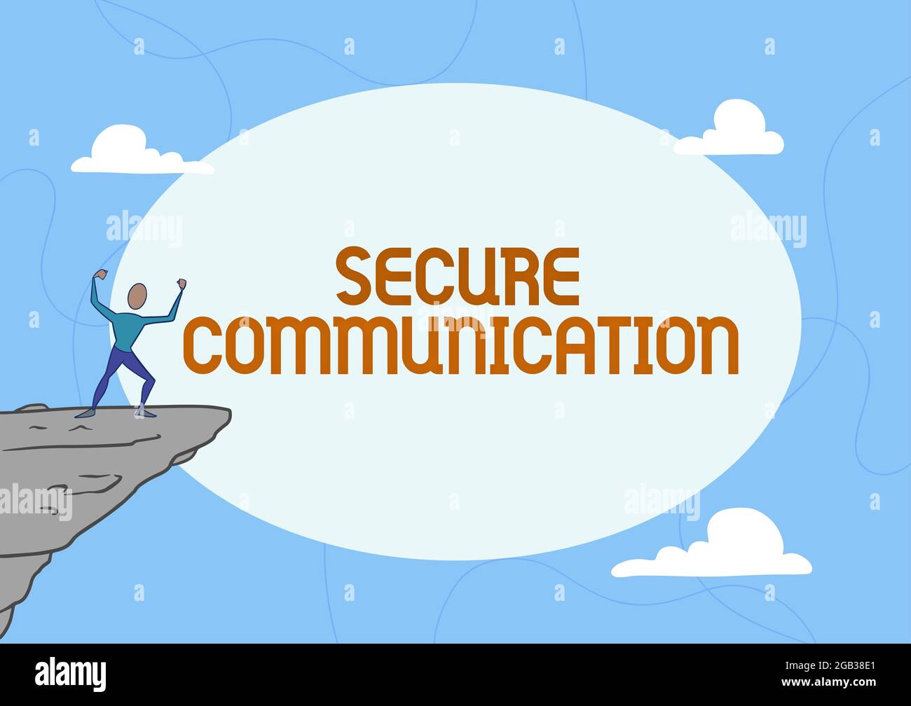 Text sign showing Secure Communication. Business overview preventing ...