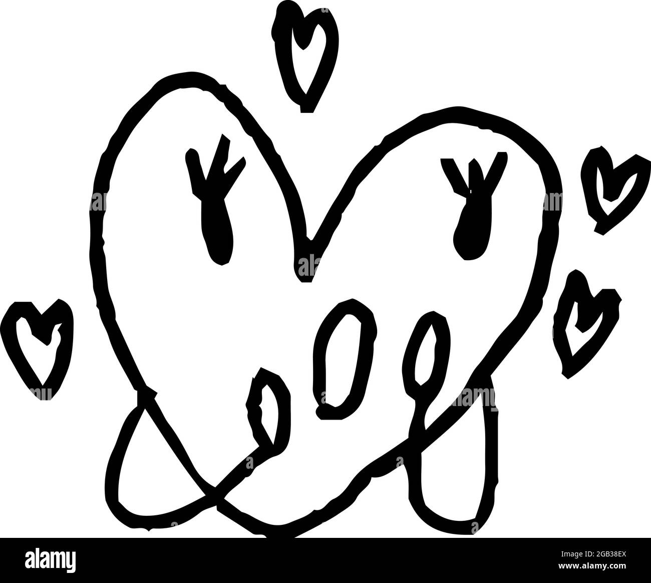 This is a illustration of Cute cheerful heart human graffiti drawn by a ...
