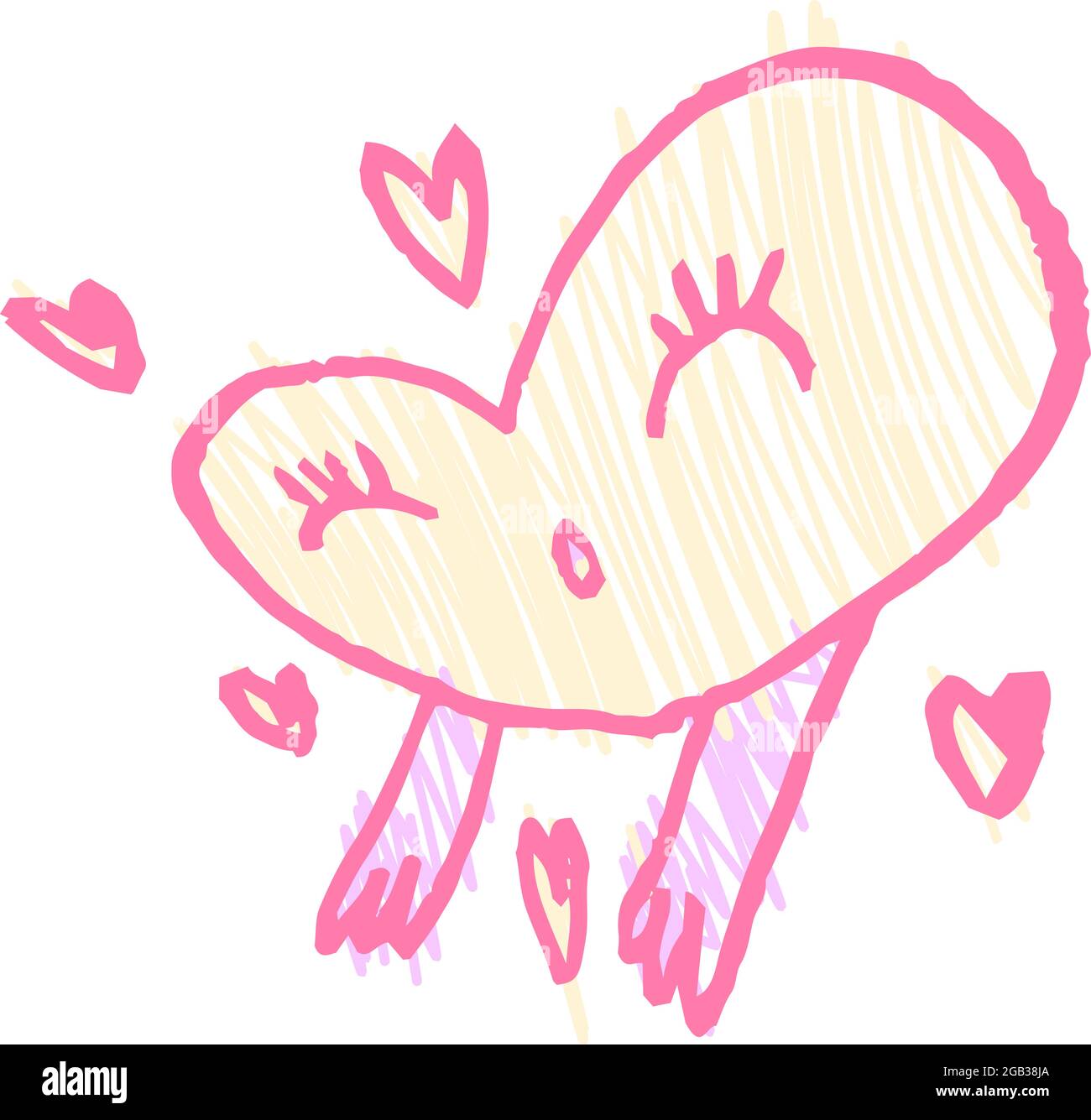 This is a illustration of Cute cheerful heart human graffiti drawn by a ...