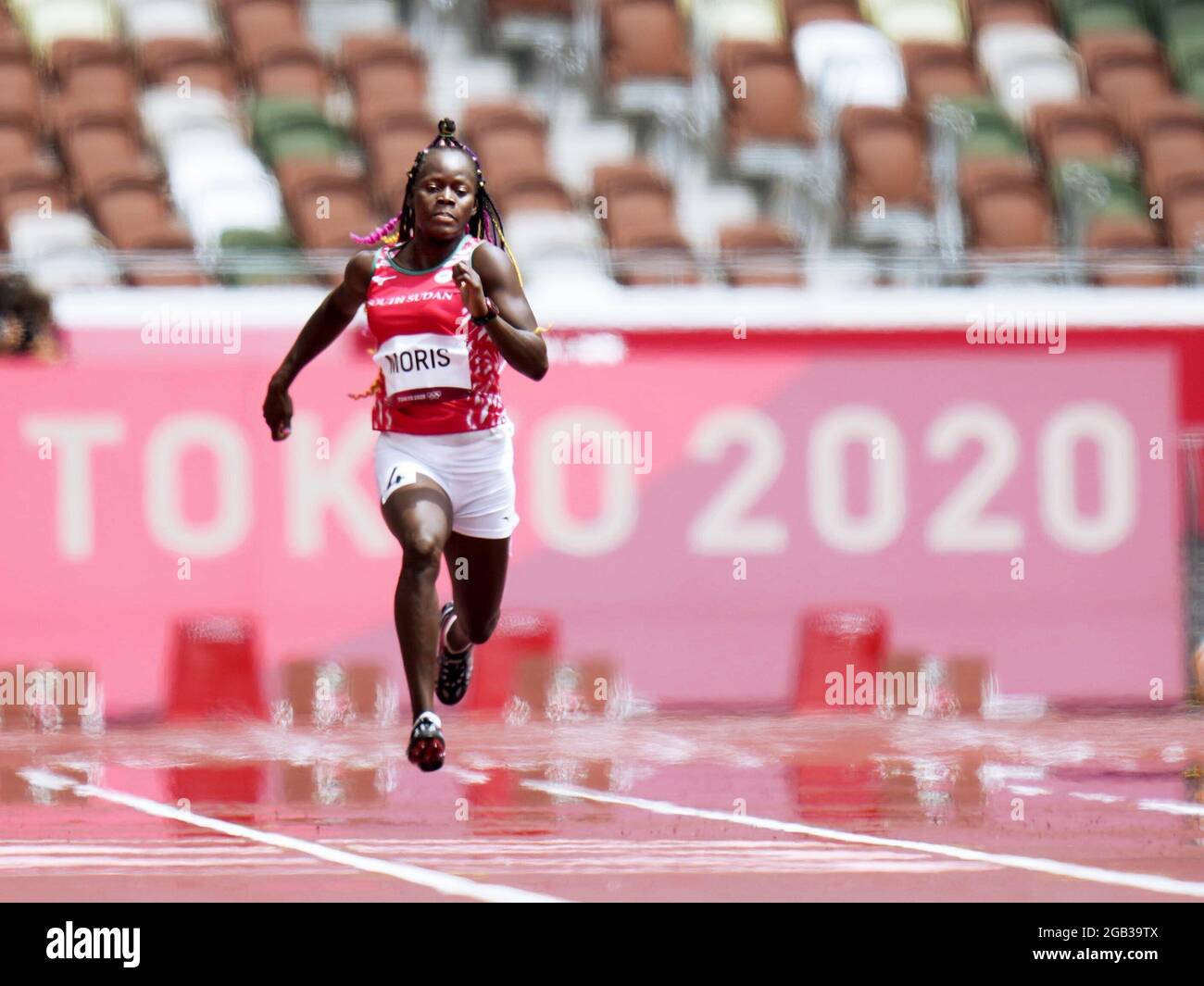 Lucia Moris of South Sudan competes in the first round of the women's ...