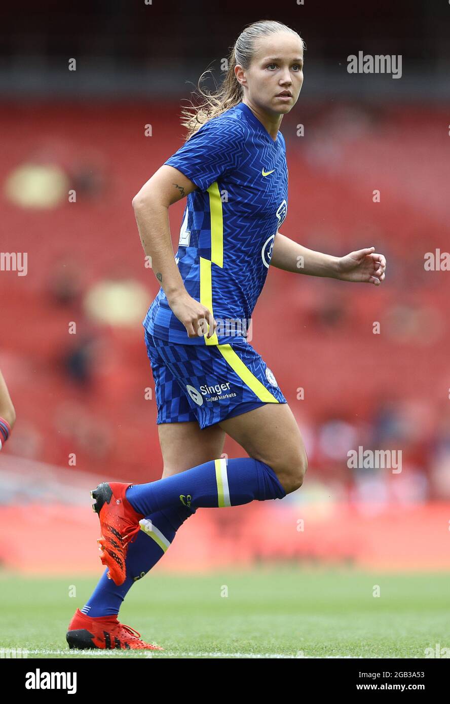 London, England, 1st August 2021. Guro Reiten of Chelsea during the Pre ...