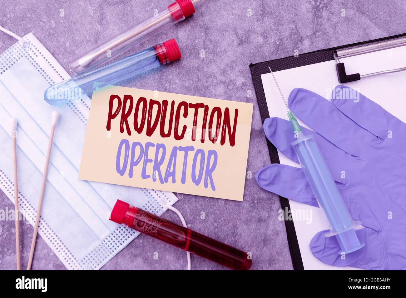 Hand writing sign Production Operator. Business approach control ...