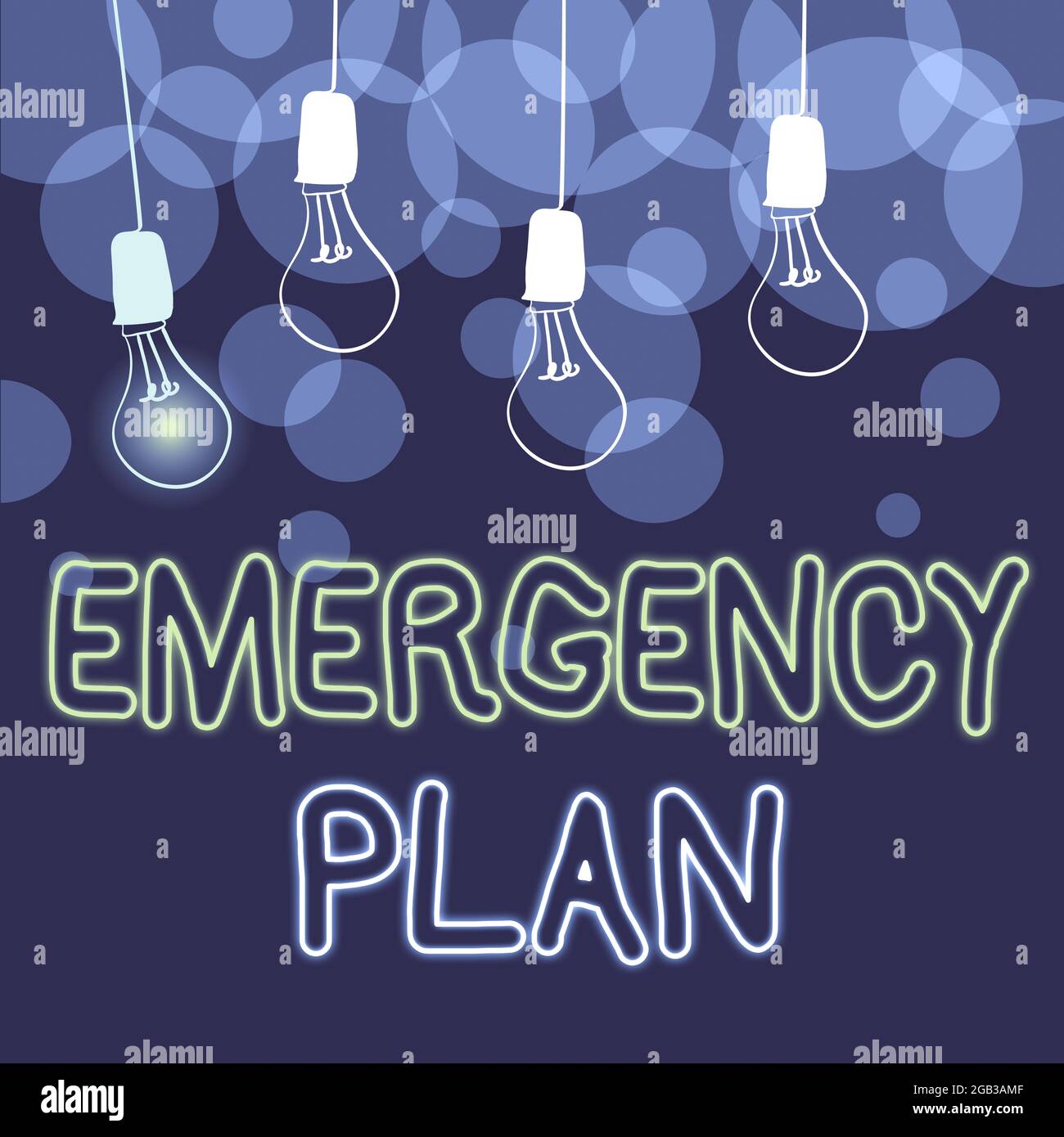 Sign displaying Emergency Plan. Concept meaning instructions that ...