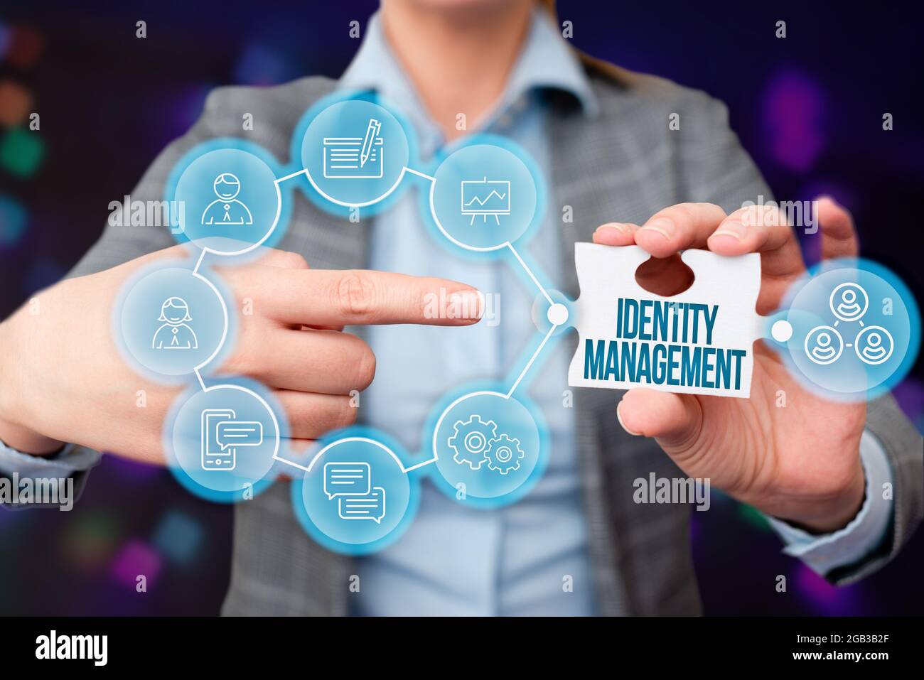 Conceptual caption Identity Management. Word for administration of ...