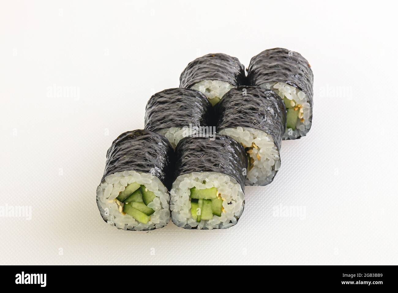 Japanese traditional vegan roll with cucumber Stock Photo - Alamy