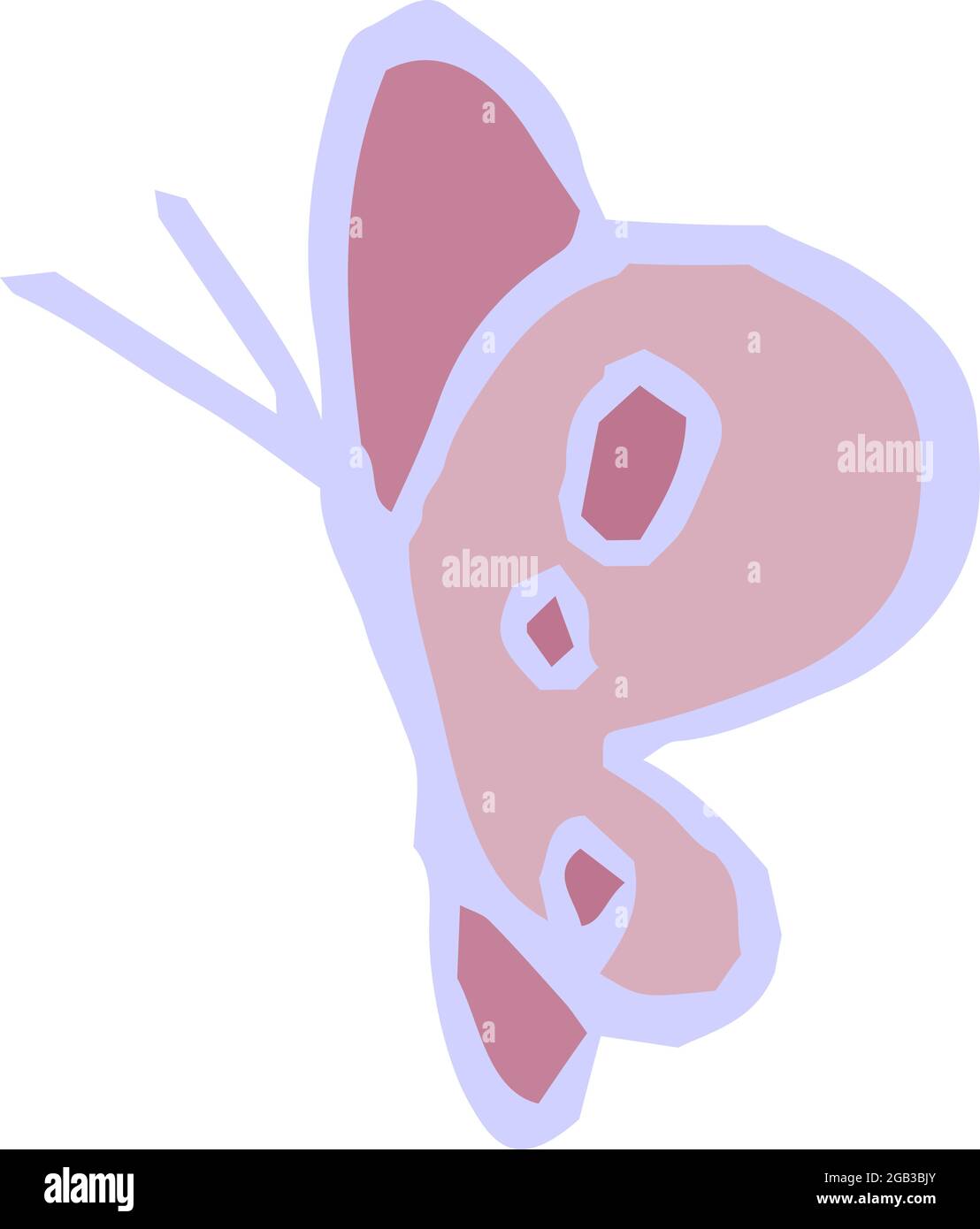 This is a illustration of Cute butterfly scribble drawn by a child ...