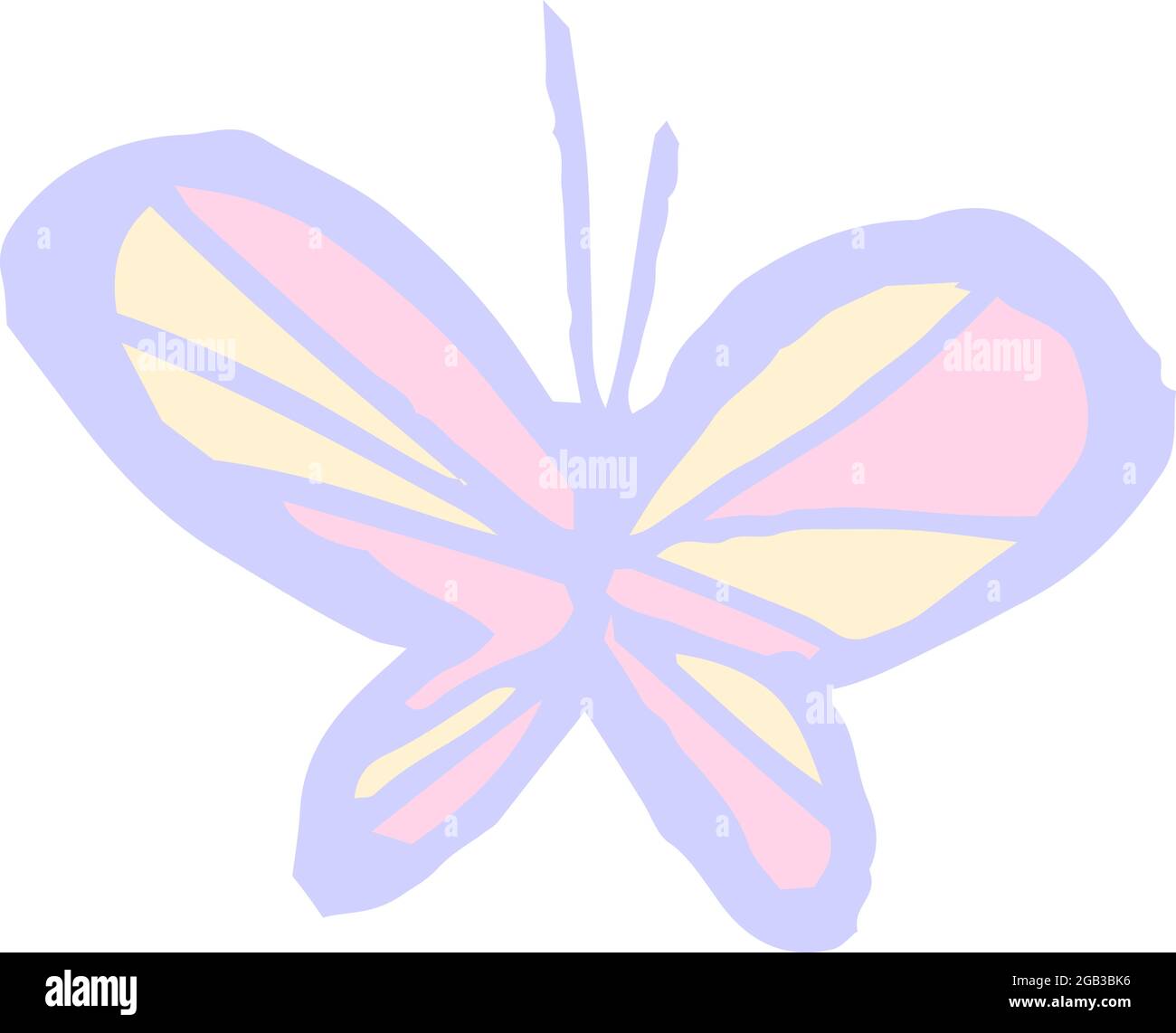 This is a illustration of Cute butterfly scribble drawn by a child ...