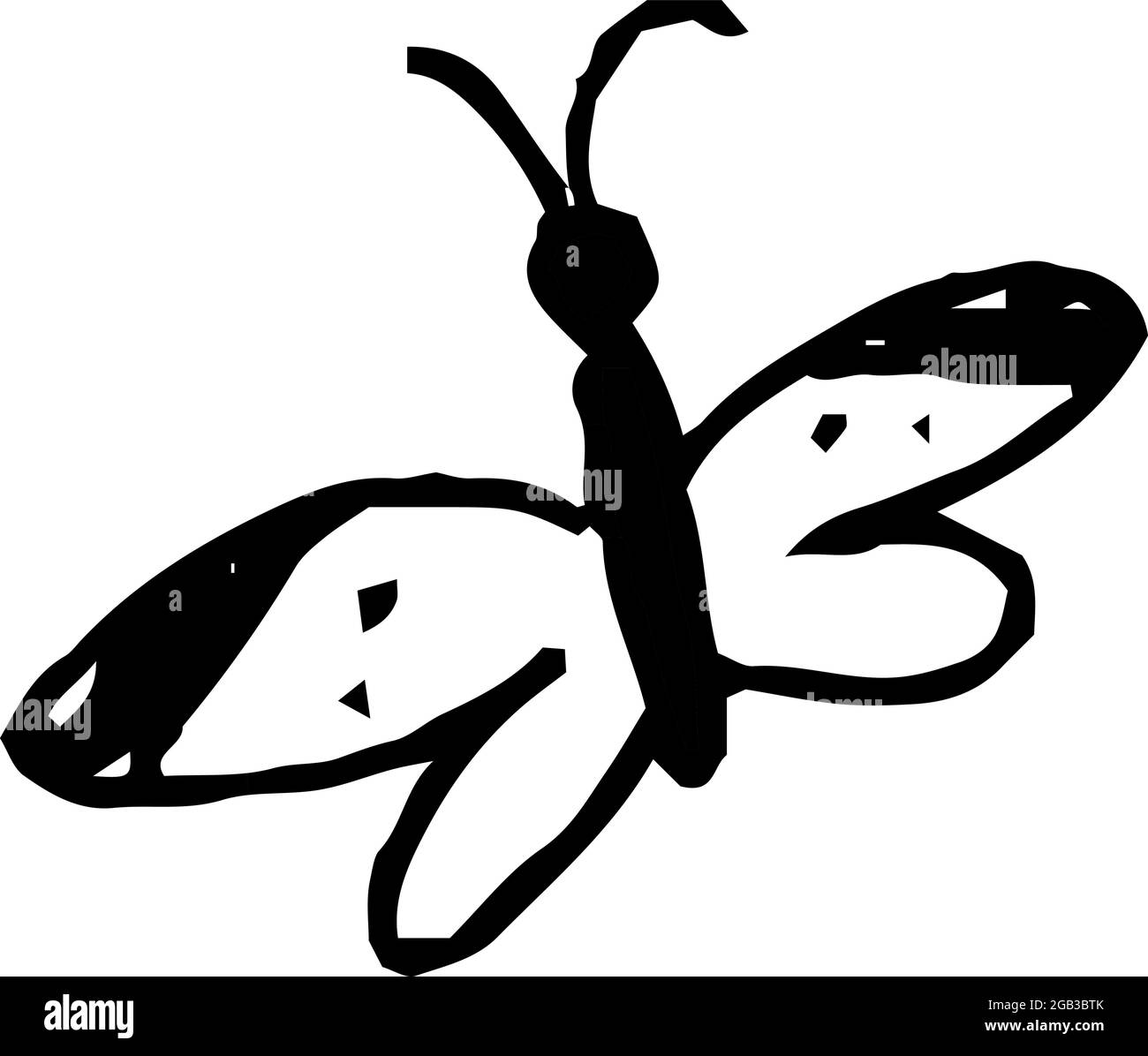 This is a illustration of Cute butterfly scribble drawn by a child ...