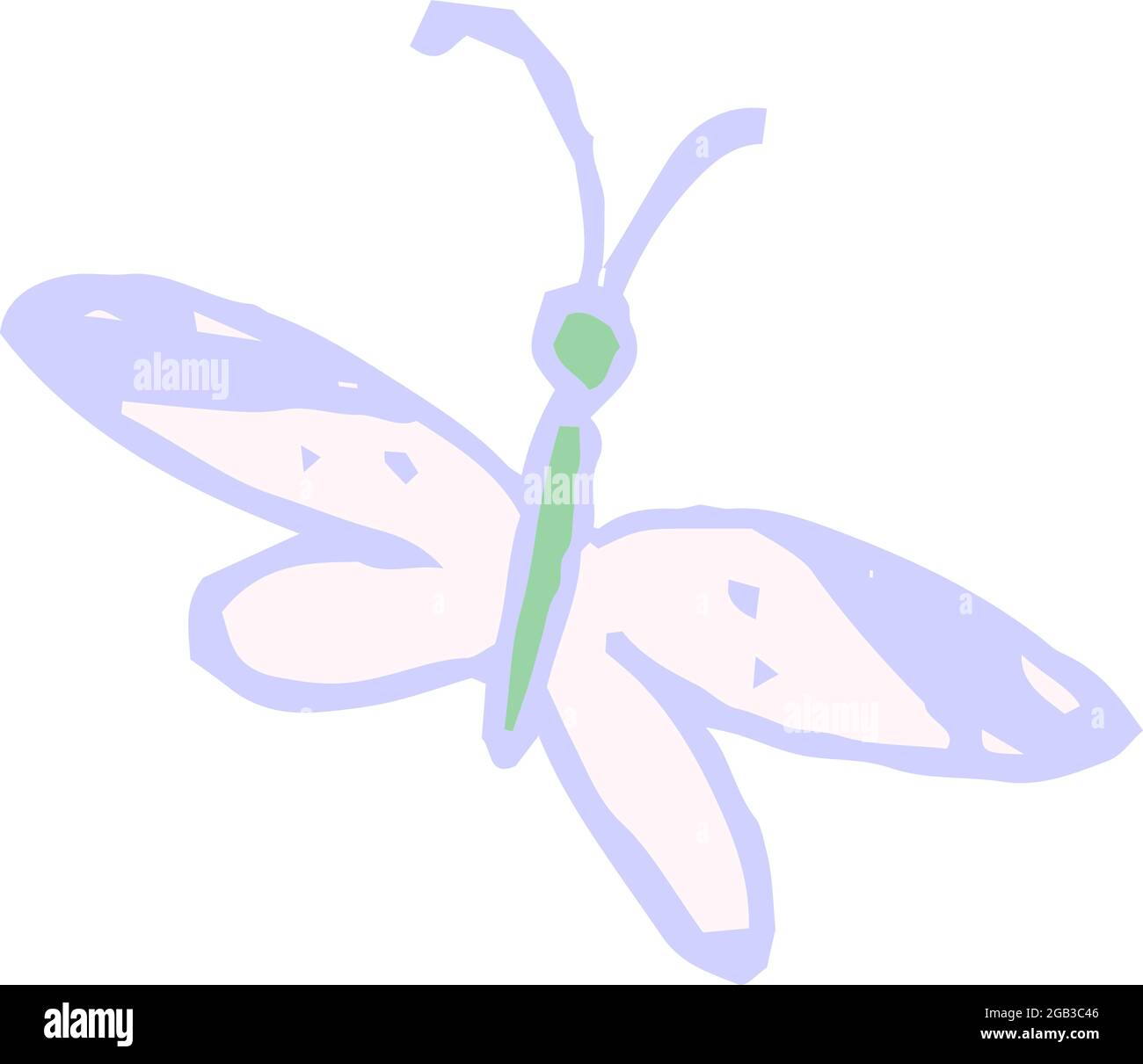 This is a illustration of Cute butterfly scribble drawn by a child ...