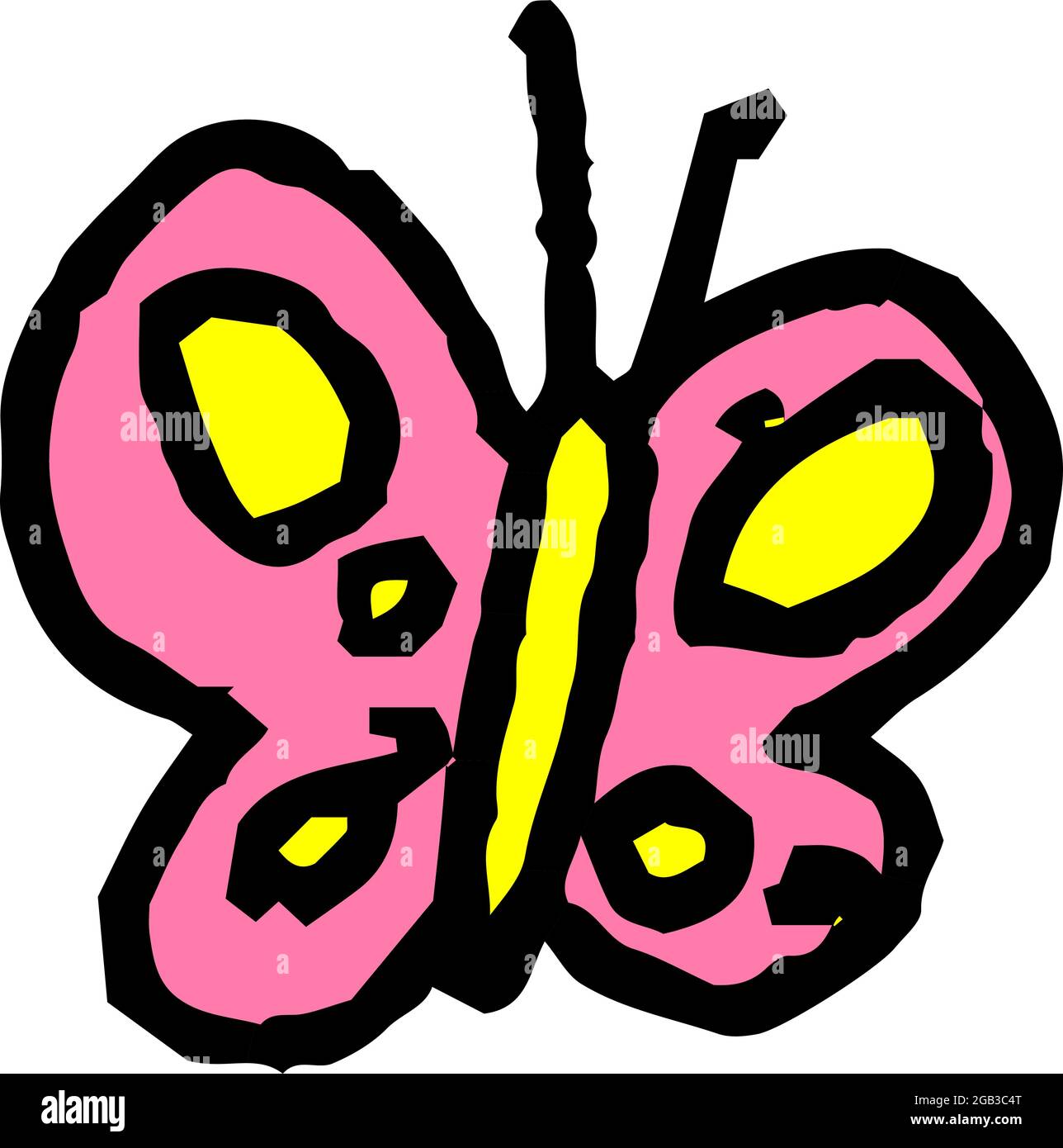 This is a illustration of Cute butterfly scribble drawn by a child ...