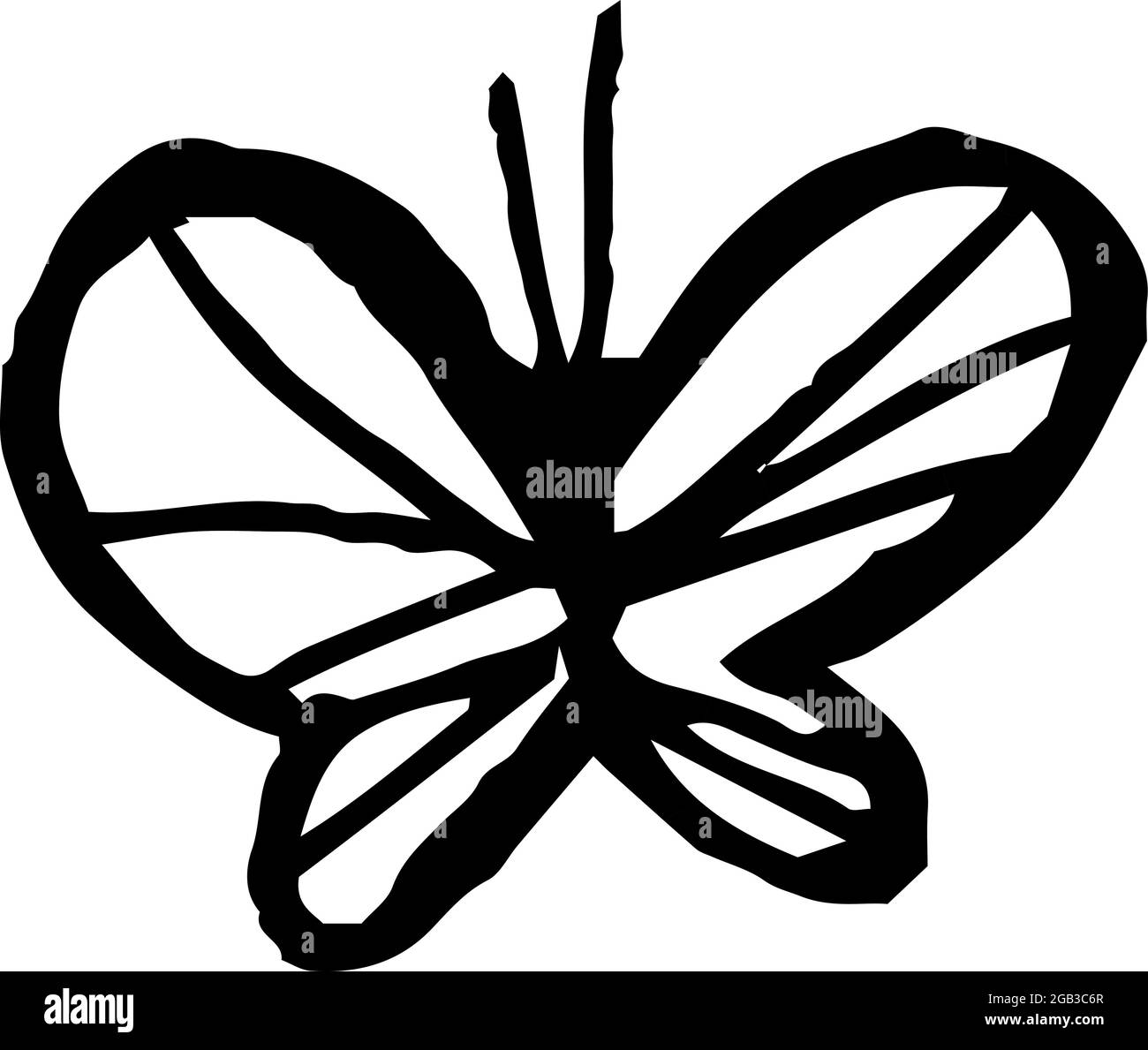 This is a illustration of Cute butterfly scribble drawn by a child ...