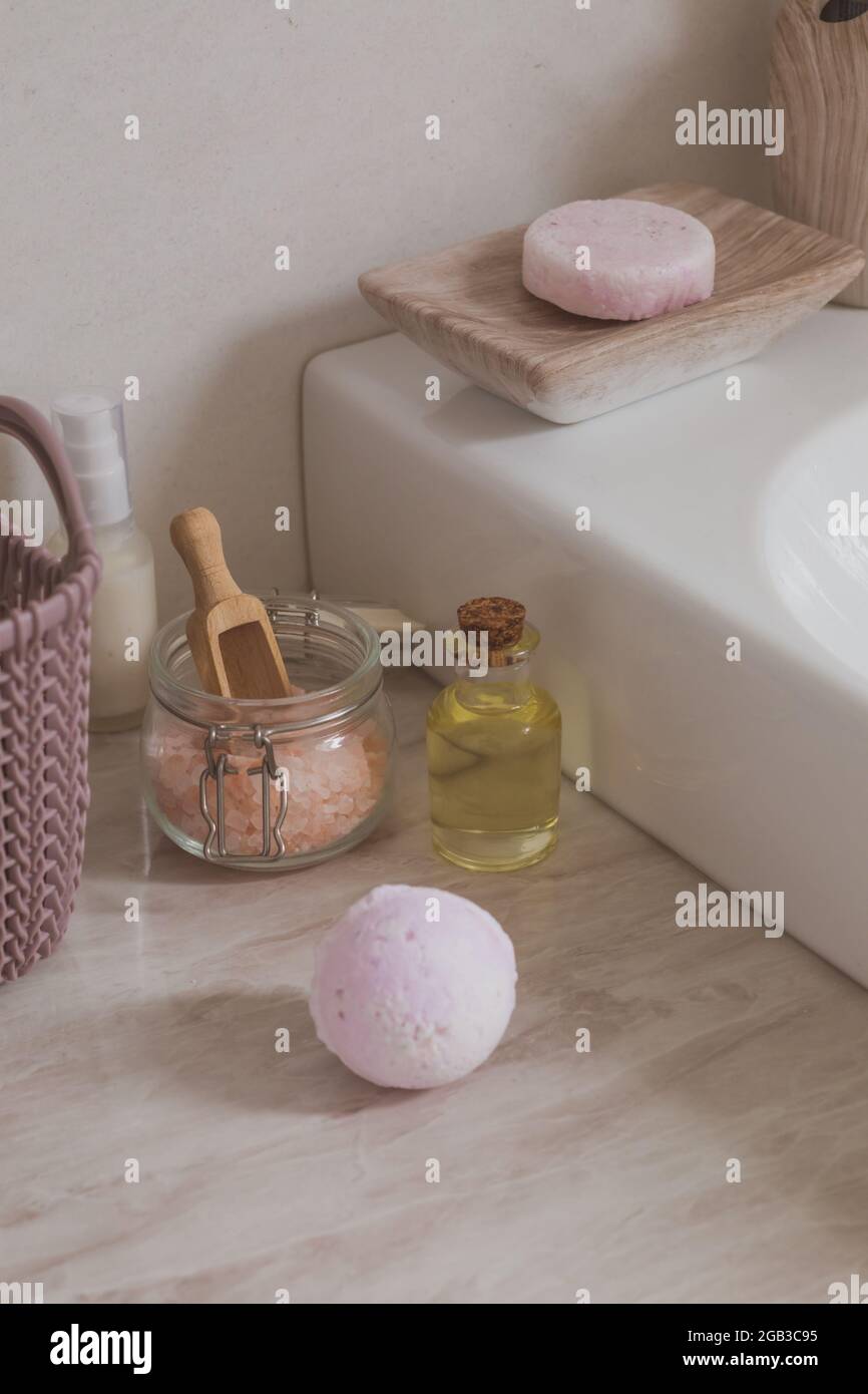 The fragrant soap handmade in the bathroom Stock Photo - Alamy