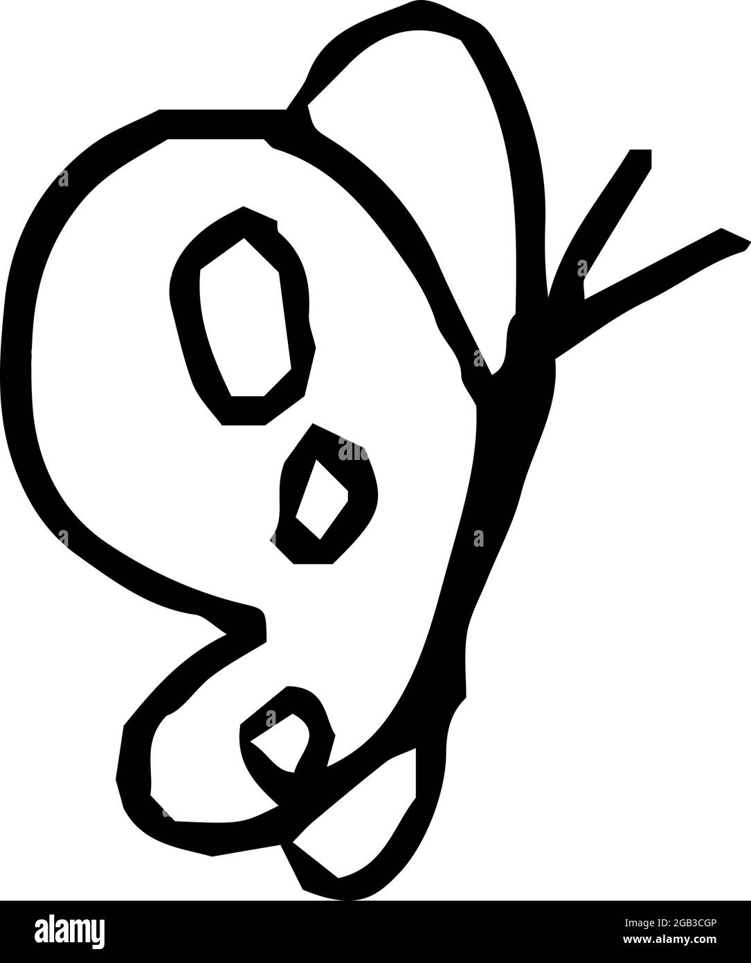 This is a illustration of Cute butterfly scribble drawn by a child ...