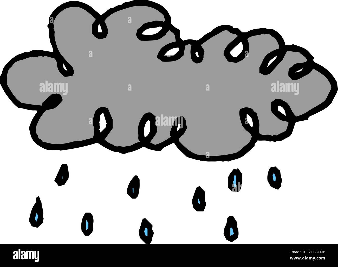 This is a illustration of Graffiti of rain clouds that children drew ...