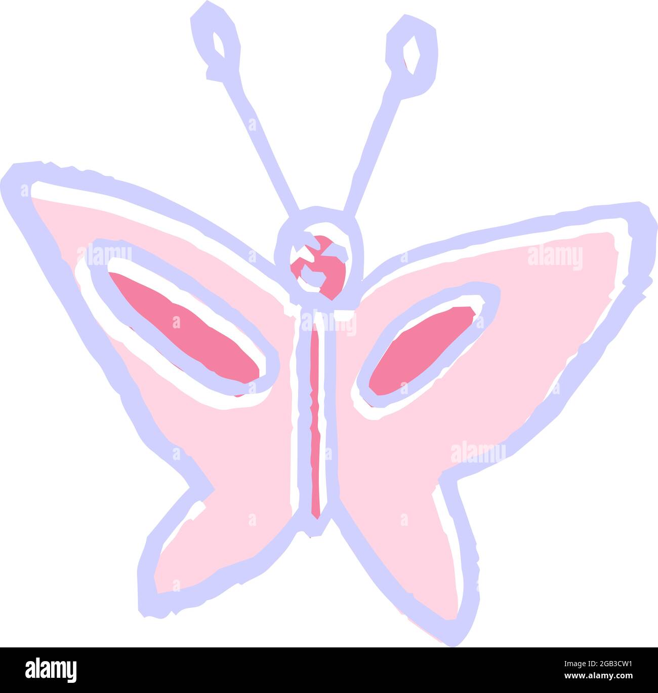 This is a illustration of Cute butterfly scribble drawn by a child ...