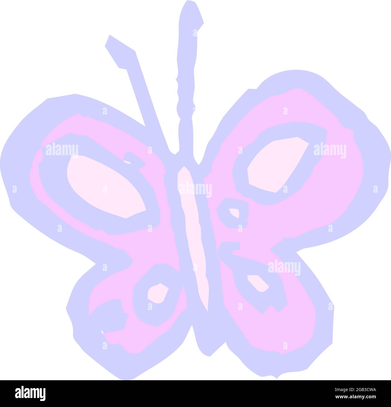 This is a illustration of Cute butterfly scribble drawn by a child ...