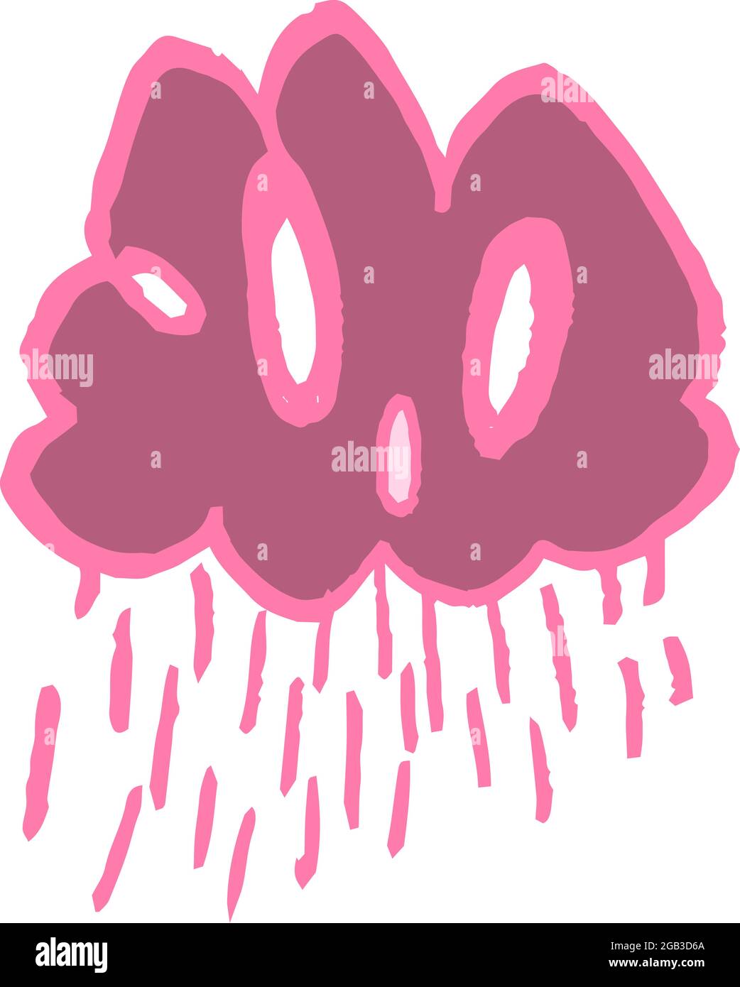 This is a illustration of Graffiti of rain clouds that children drew ...