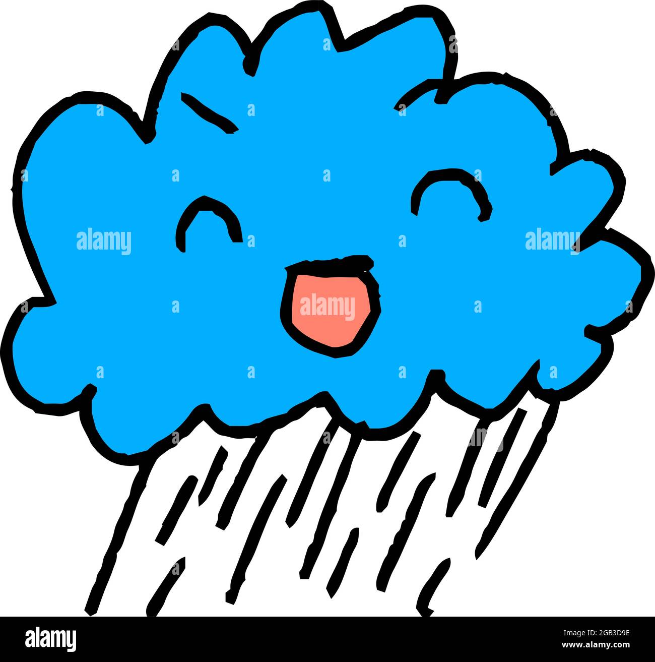 This is a illustration of Graffiti of rain clouds that children drew ...