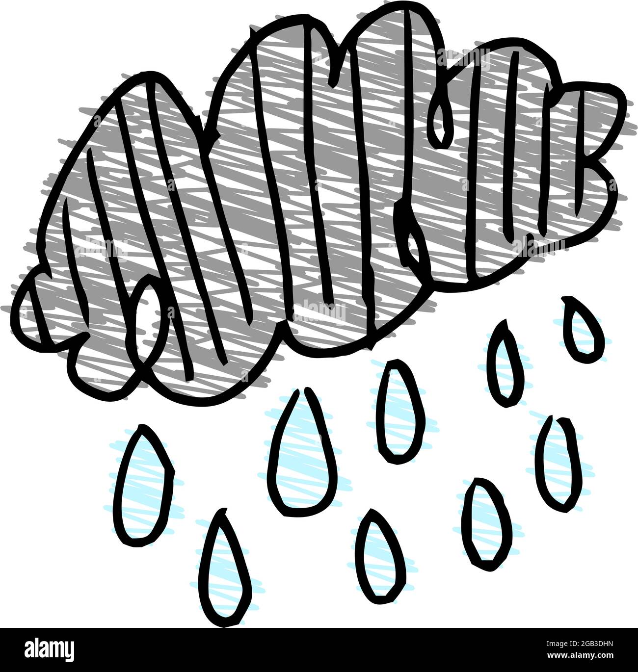 This is a illustration of Graffiti of rain clouds that children drew ...