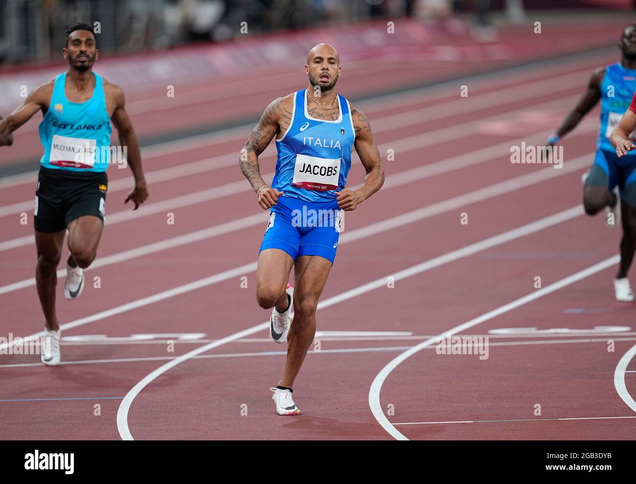 August 1, 2021: Lamont Marcell Jacobs during 100 meter for men at the ...