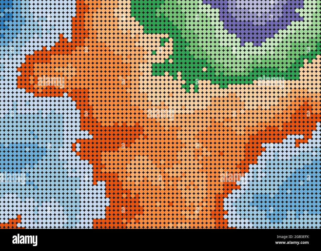 Abstract Geometrical color pixel generative art illustration Stock ...