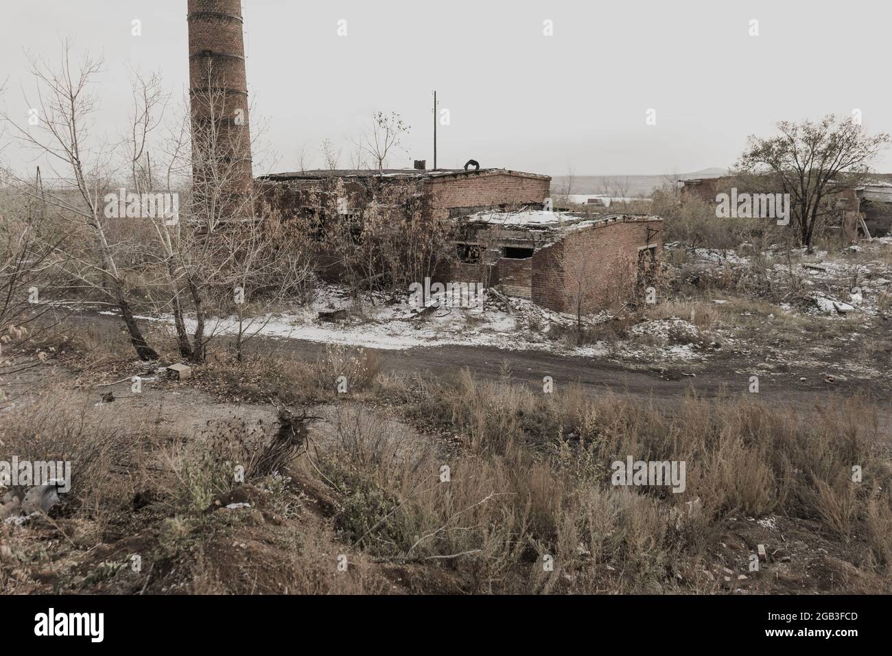 abandoned building destroyed a military base Stock Photo - Alamy