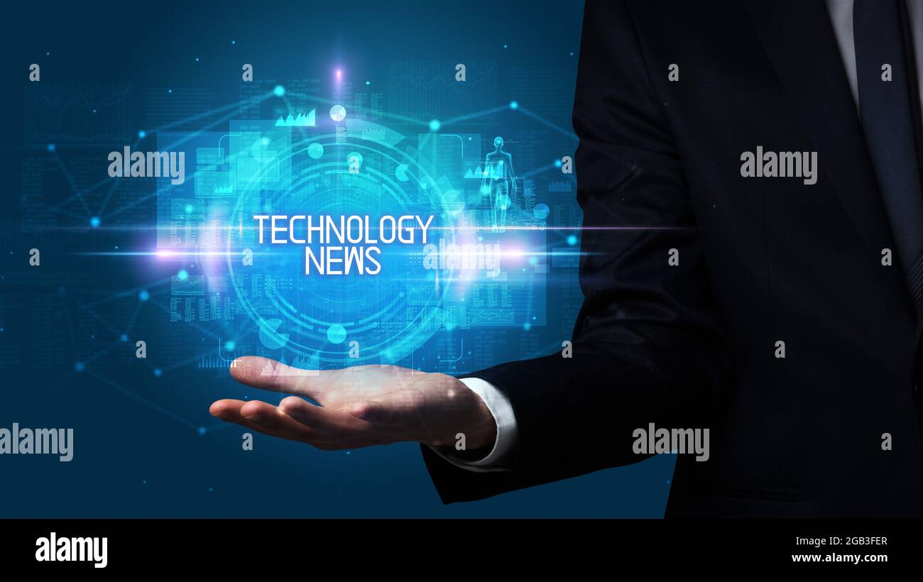 Man hand holding digital technology concept Stock Photo - Alamy