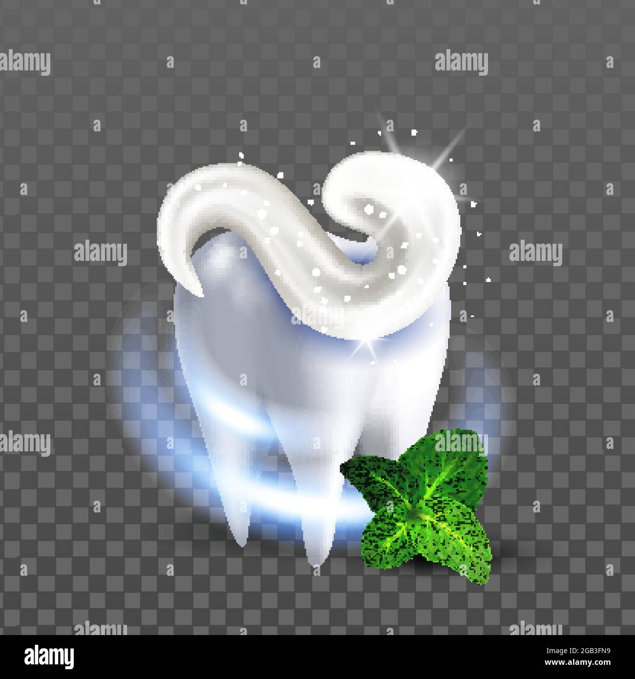 Healthy Tooth And Natural Mint Toothpaste Vector Stock Vector Image ...