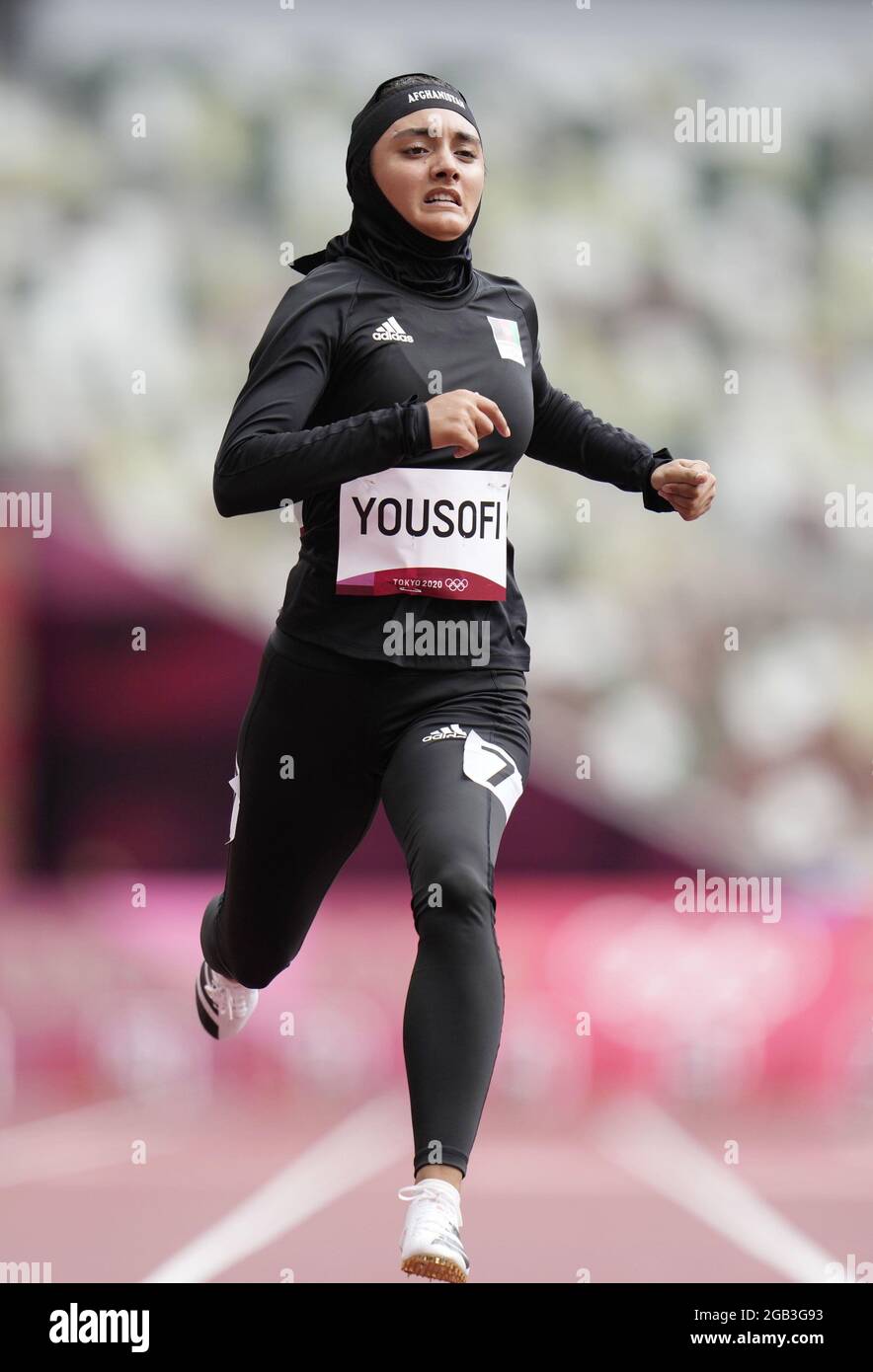 Afghan sprinter Kimia Yousofi competes in the women's 100-meter ...