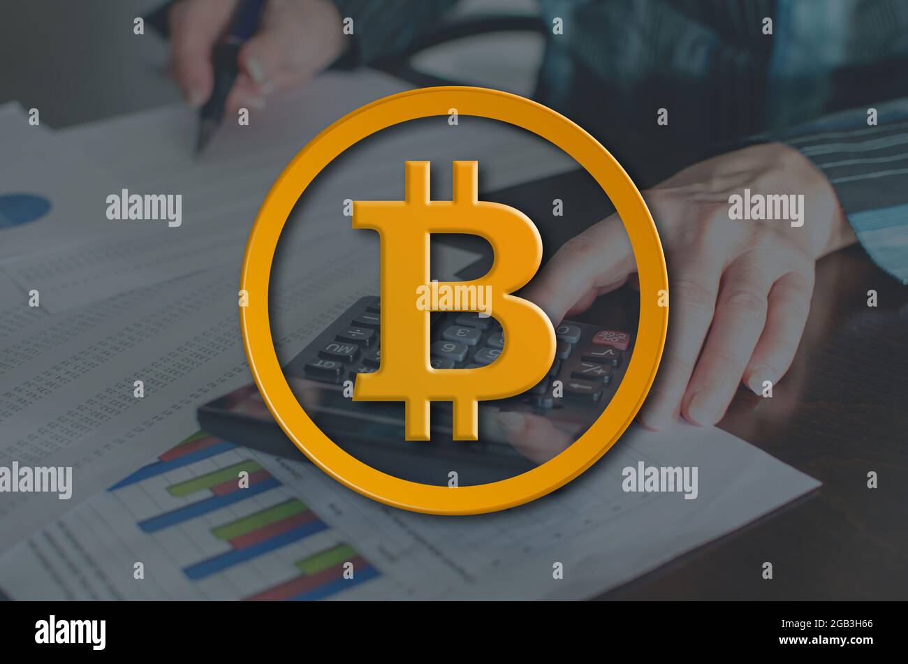 Bitcoin concept illustrated by a picture on background Stock Photo - Alamy