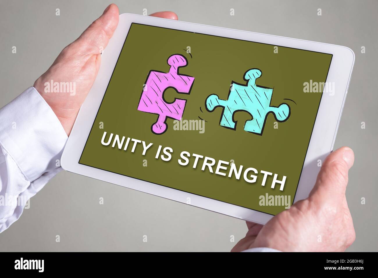 Tablet screen displaying an unity concept Stock Photo - Alamy Tablet screen displaying an unity concept Stock Photo - Alamy