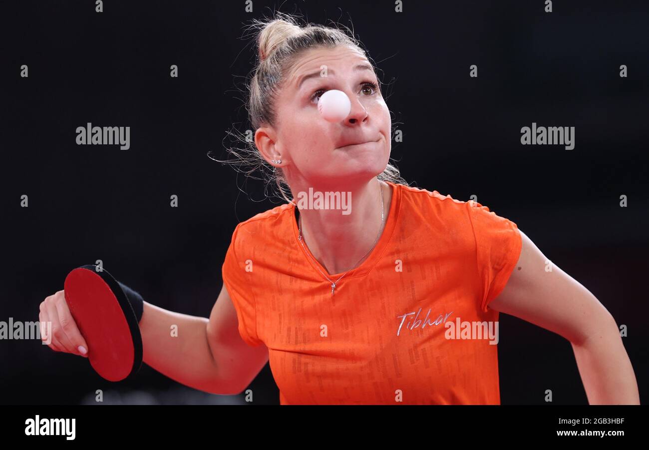 Tokyo, Japan. 2nd Aug, 2021. Daniela Dodean of Romania serves during ...