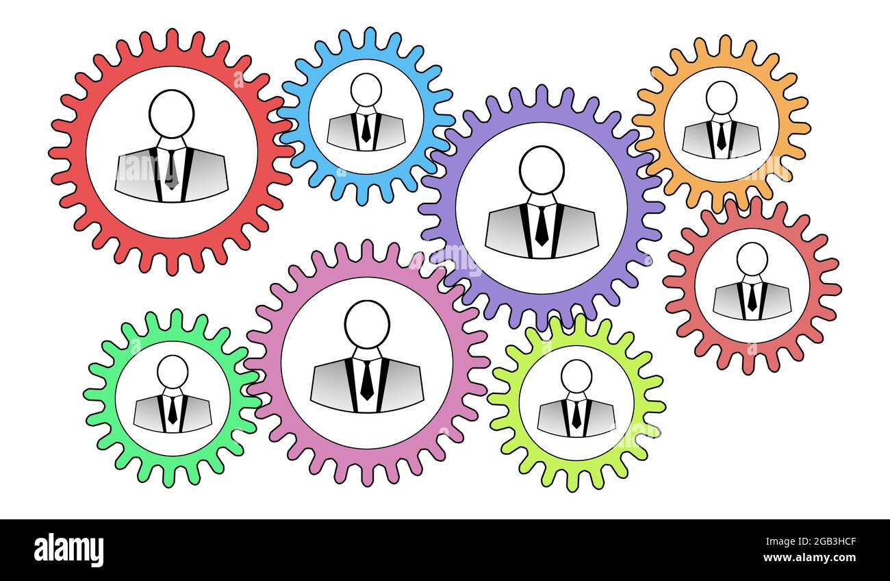 Teamwork concept on white background Stock Photo - Alamy