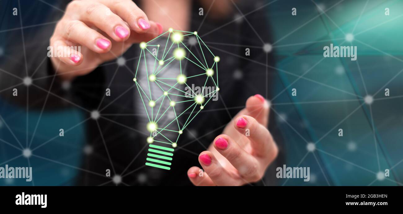 Innovation concept between hands hi-res stock photography and images ...