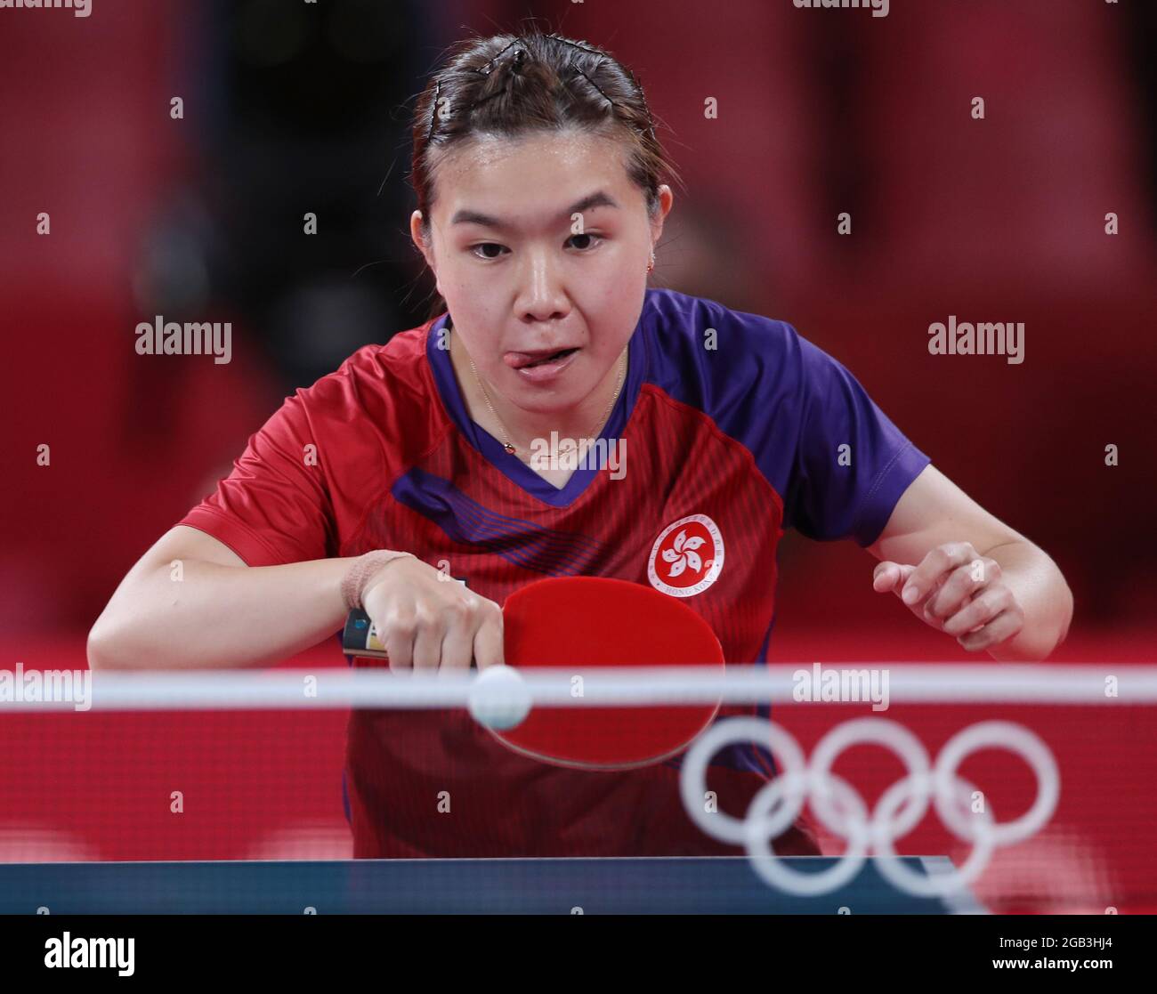Tokyo, Japan. 2nd Aug, 2021. Lee Ho Ching of China's Hong Kong hits a ...