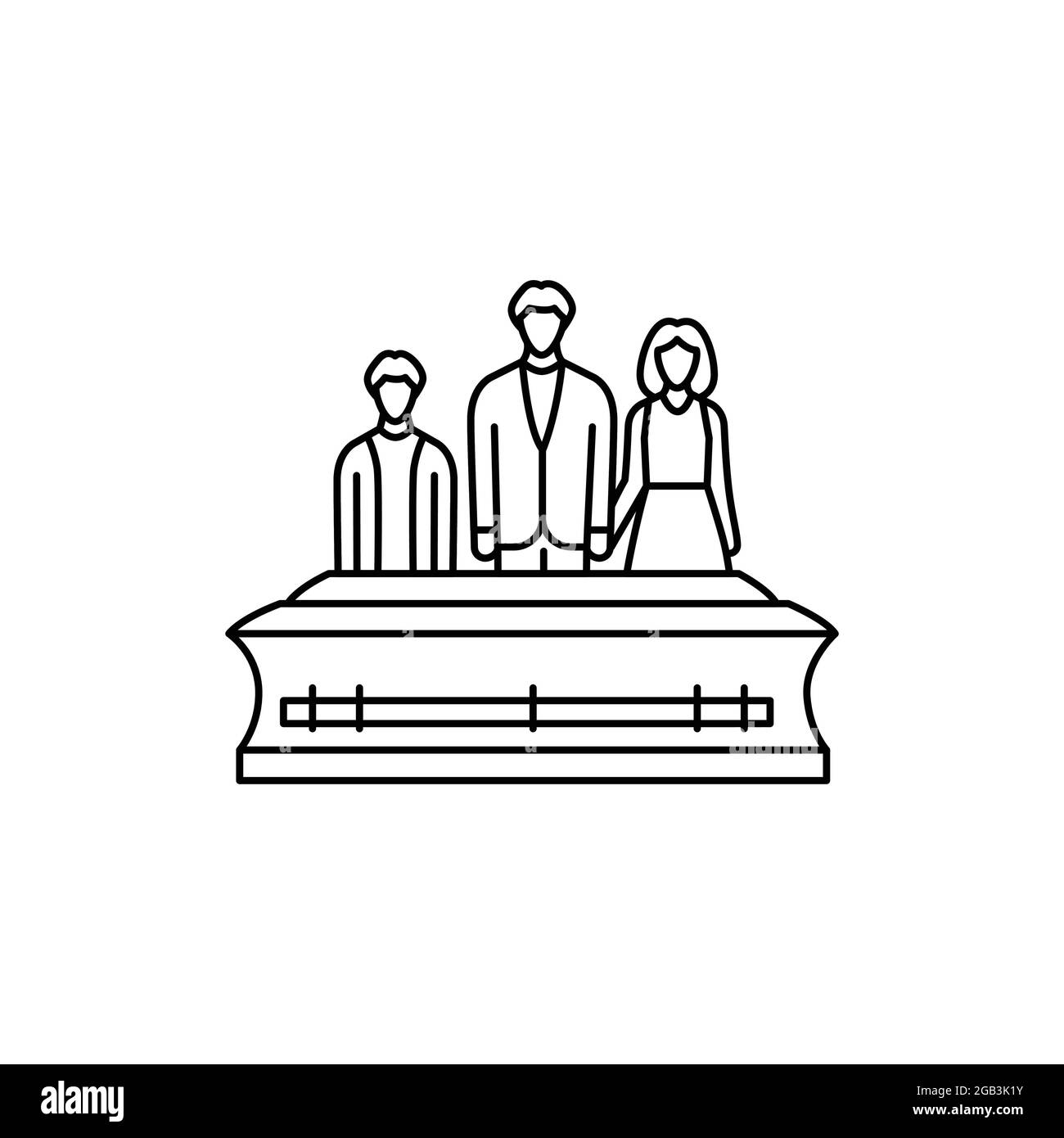 Funeral olor line icon. Different stages person's life Stock Vector ...