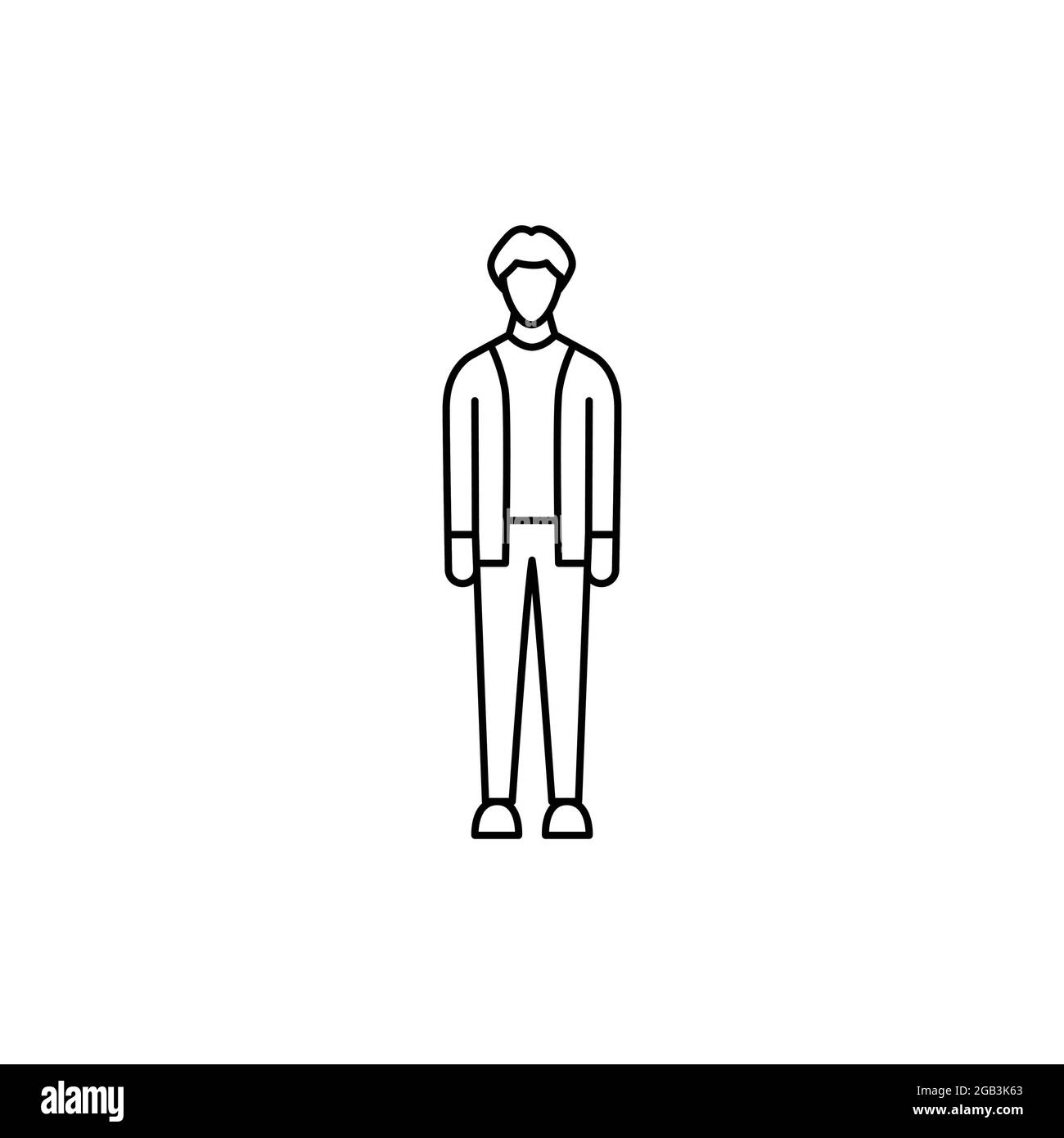 Young man olor line icon. Different stages person's life. Pictogram for ...