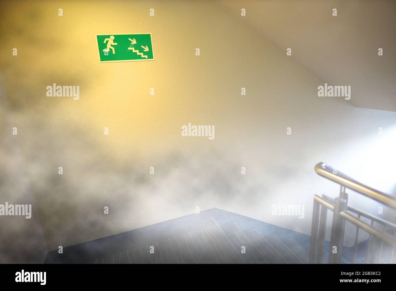 fire in the office building Stock Photo - Alamy