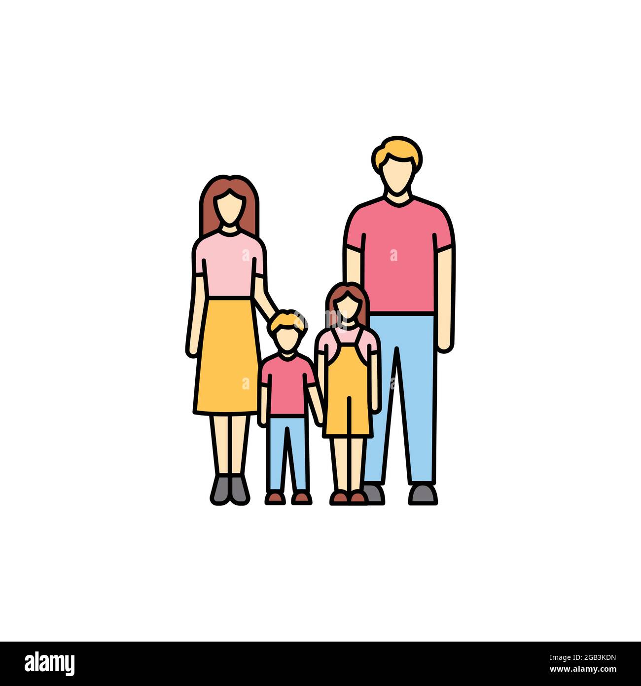 Family olor line icon. Different stages person's life. Pictogram for ...