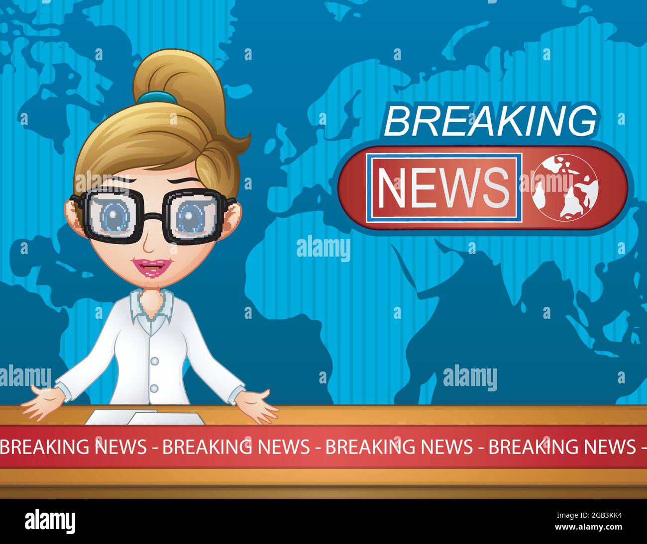 Female newsreader studio Stock Vector Images - Alamy