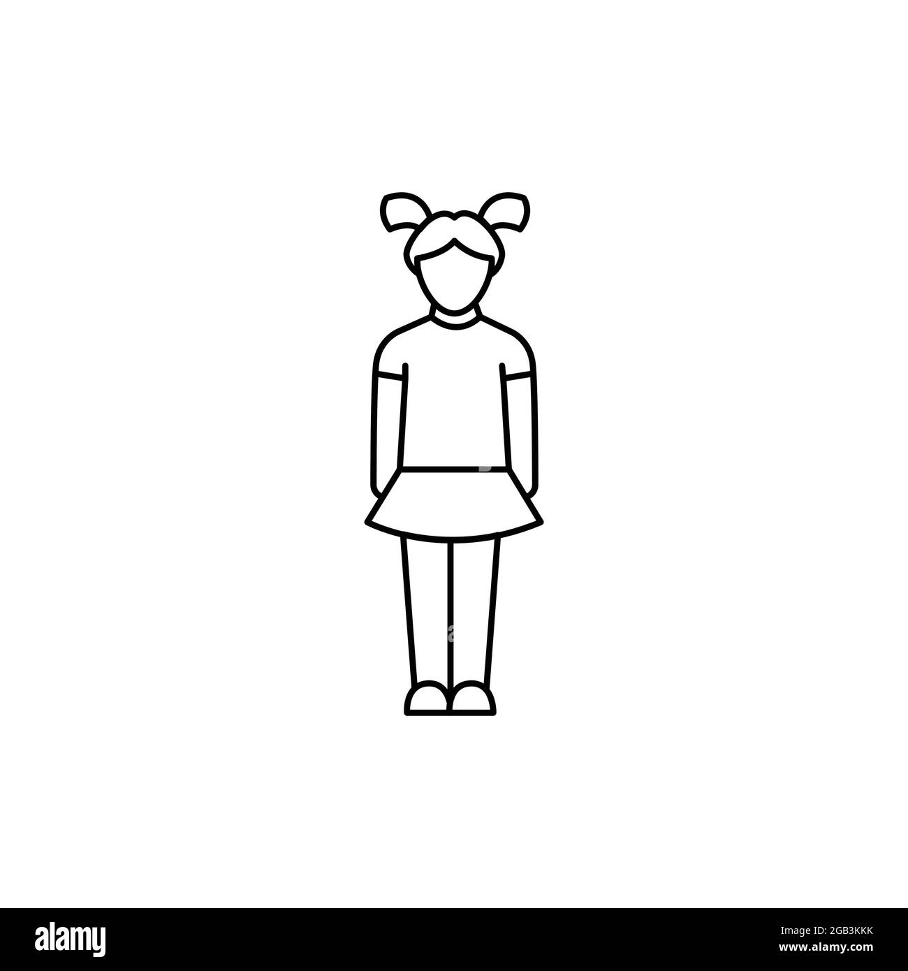 Girl olor line icon. Different stages person's life. Pictogram for web ...